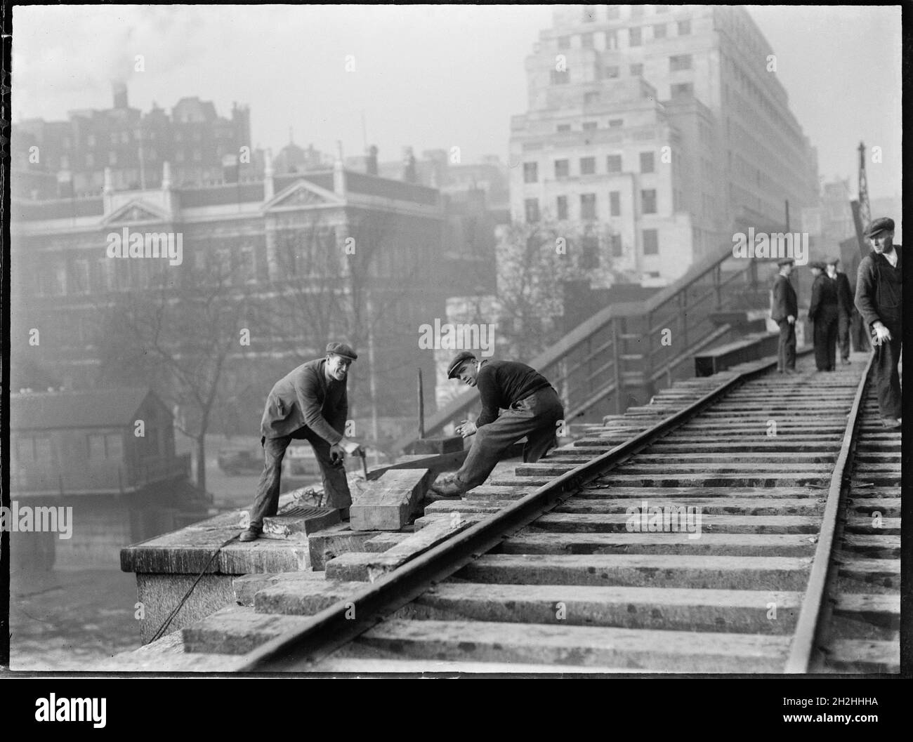 Demolition of Waterloo Bridge, City of Westminster, Greater London ...