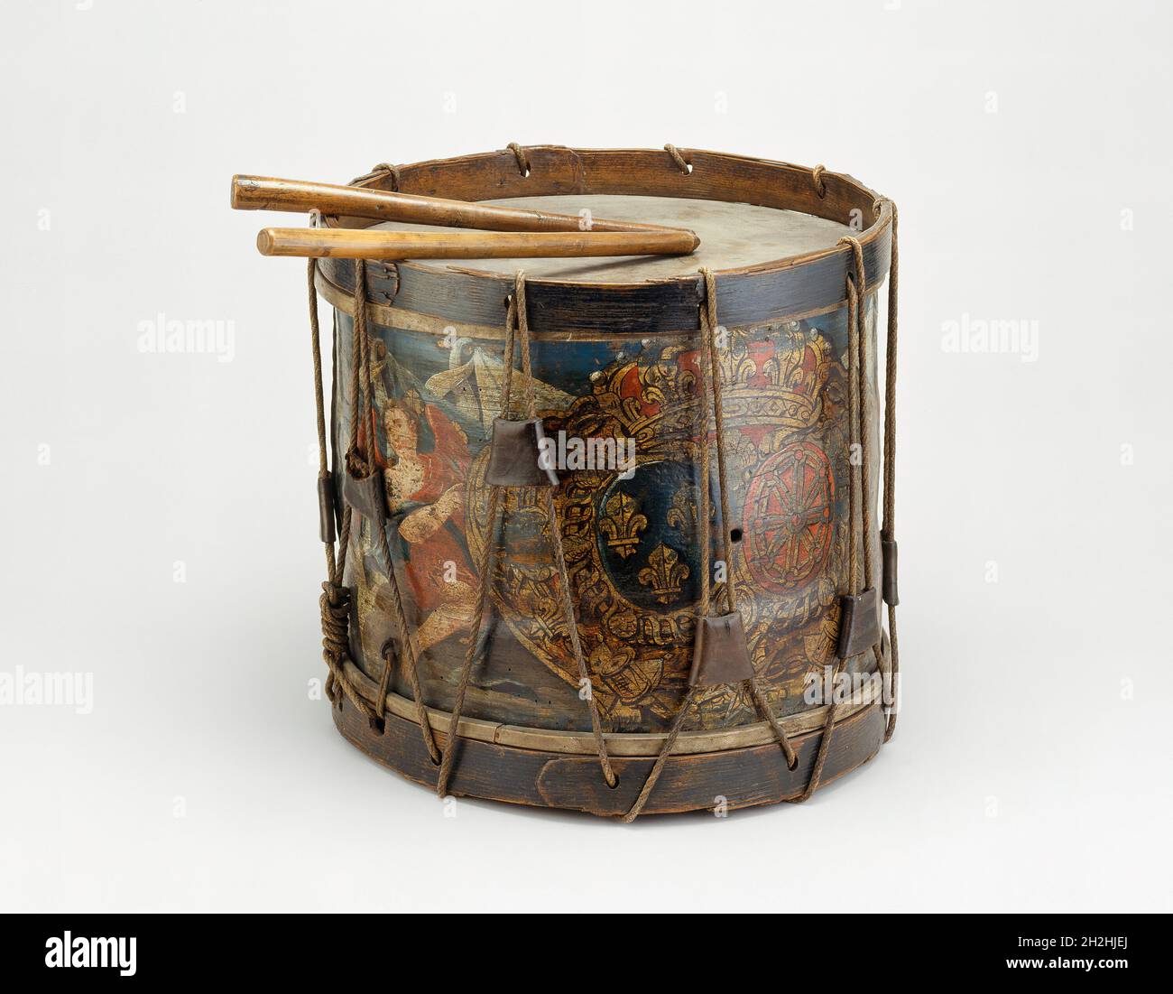 French Military Side Drum and Drumsticks, France, 1772 Stock Photo - Alamy