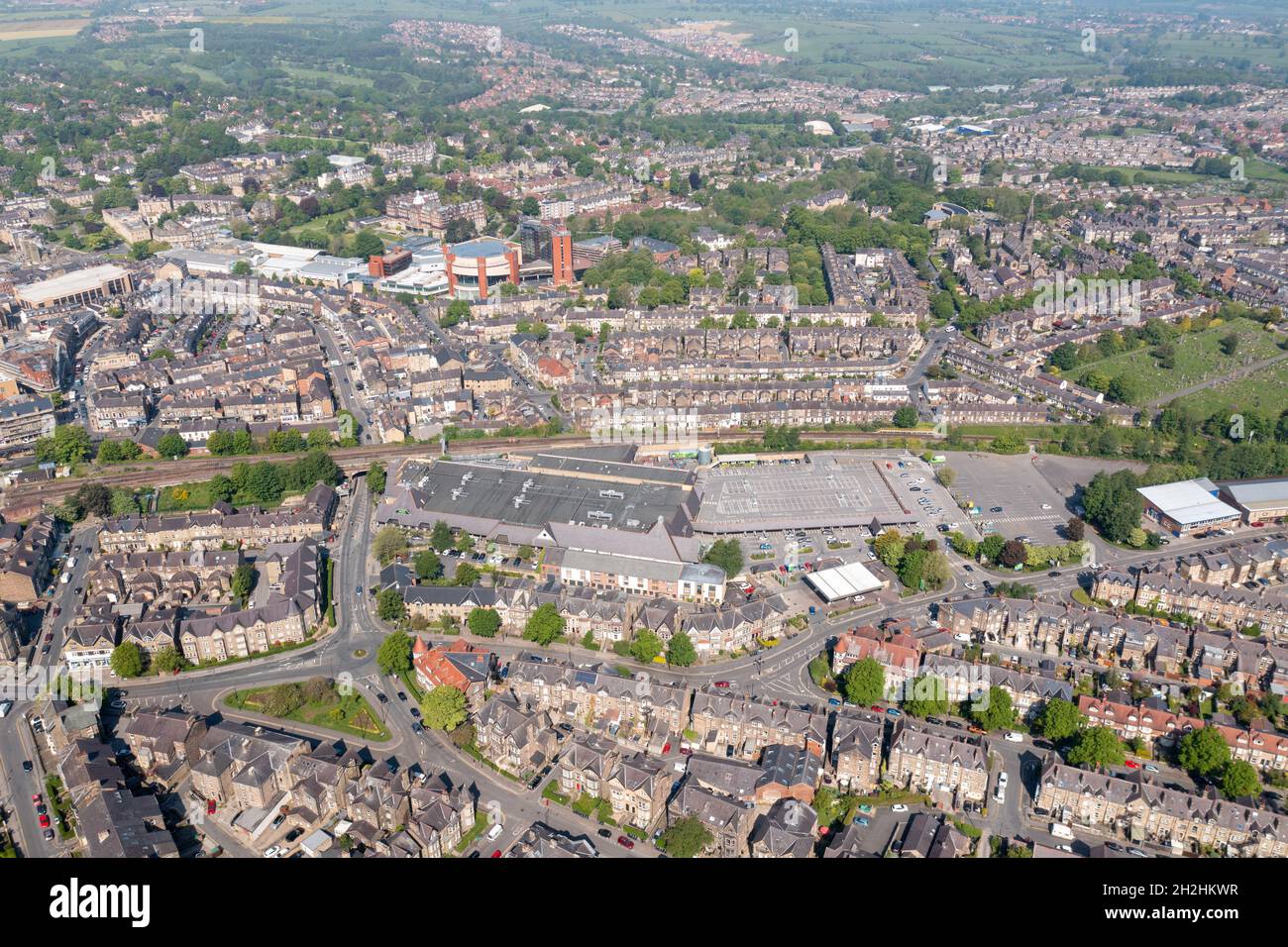 Aerial drone photo of the beautiful historical town of Harrogate, North ...