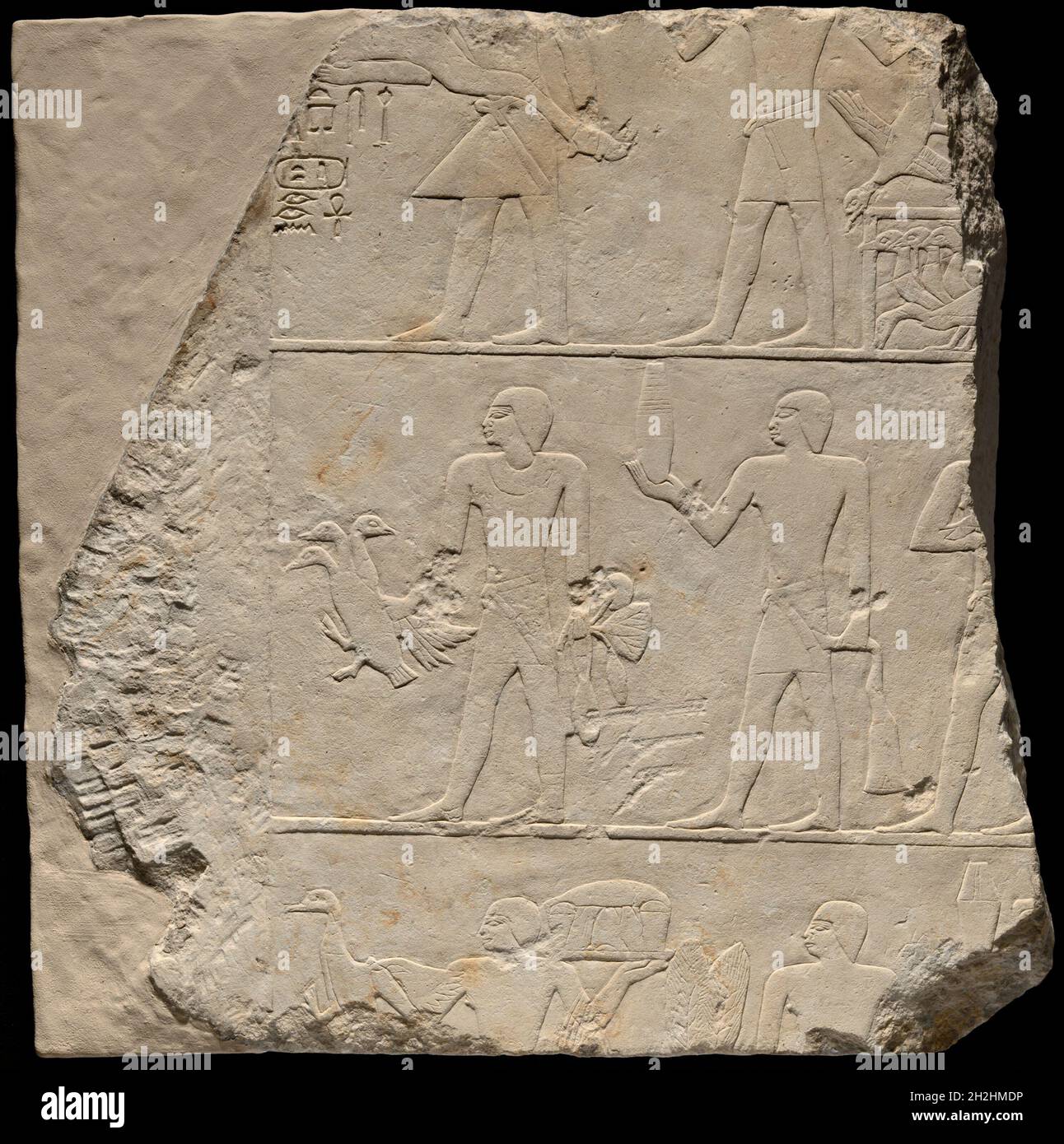 Wall Fragment from a Tomb Depicting Offering Bearers, Egypt, Old ...
