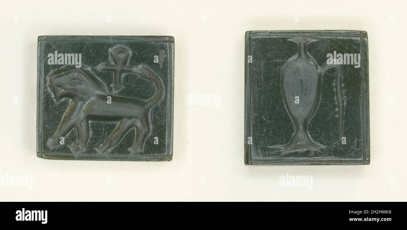 Plaque: Lion and Ankh/Libation Vessel, Egypt, New Kingdom, Dynasties 18 ...