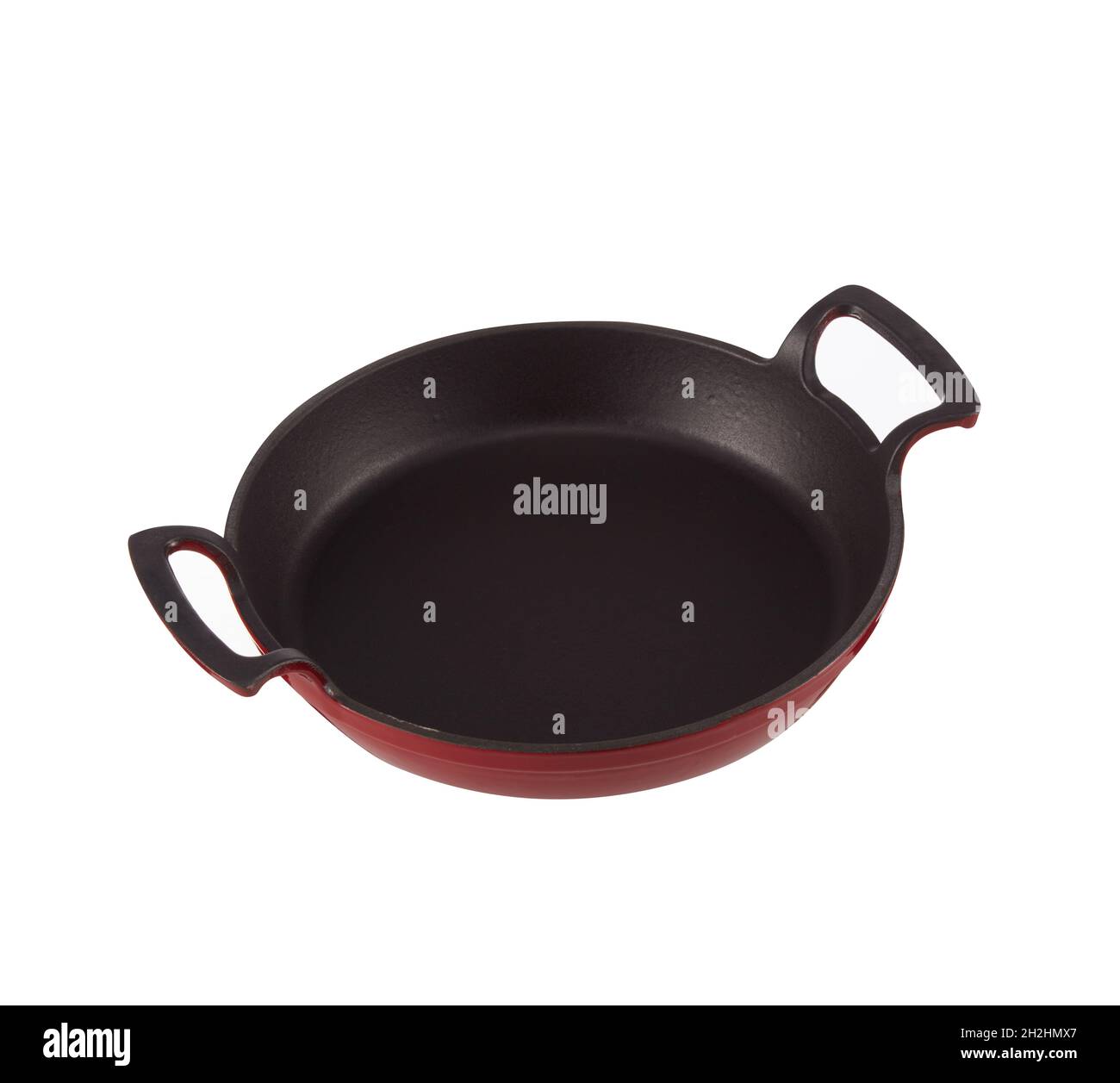 Pan with two handles isolated on a white background Stock Photo - Alamy