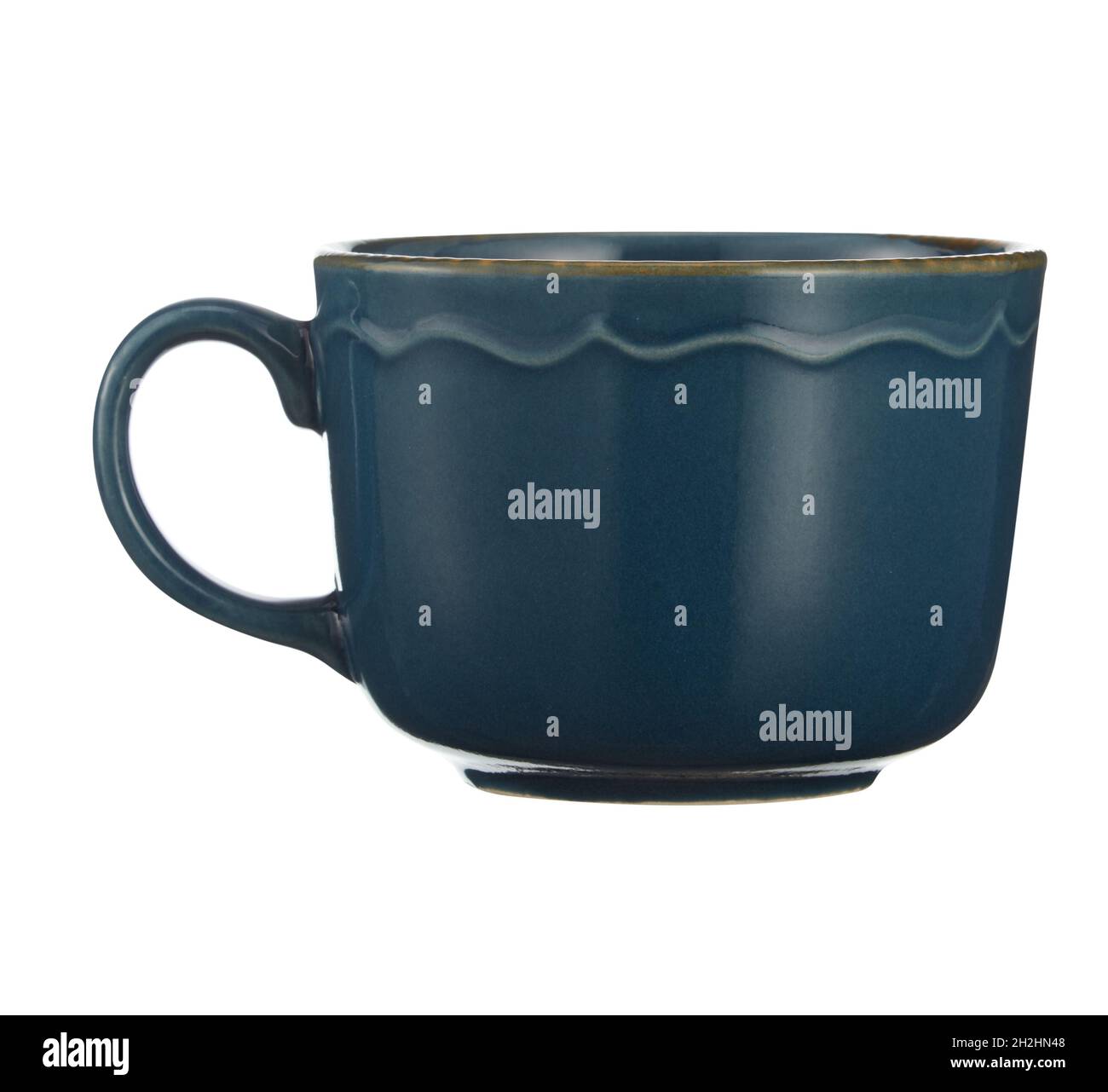 Blue teacup isolated on a white background Stock Photo - Alamy