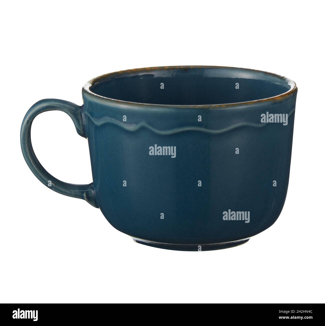Blue teacup isolated on a white background Stock Photo - Alamy