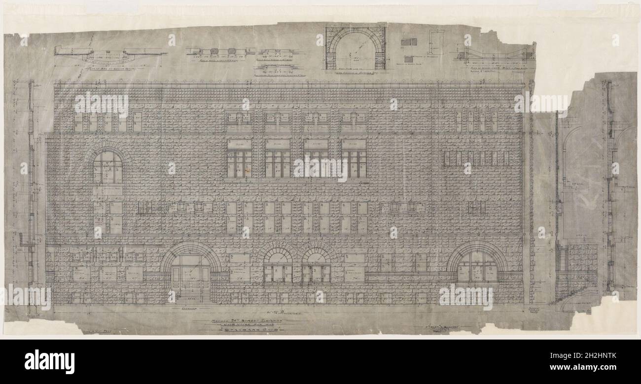 Revised 24th Street Elevation for Standard Club, Chicago, Illinois ...