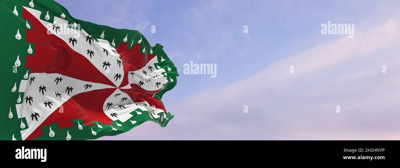 flag of county Loudoun, Virginia , USA at cloudy sky background on ...