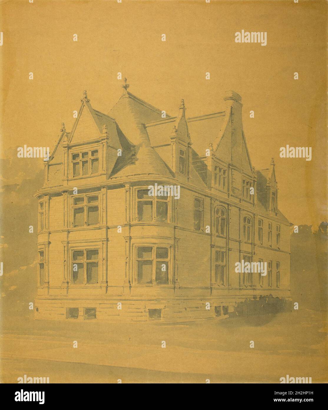 William J. Goudy House, Chicago, Illinois, Perspective, c. 1889/90 ...
