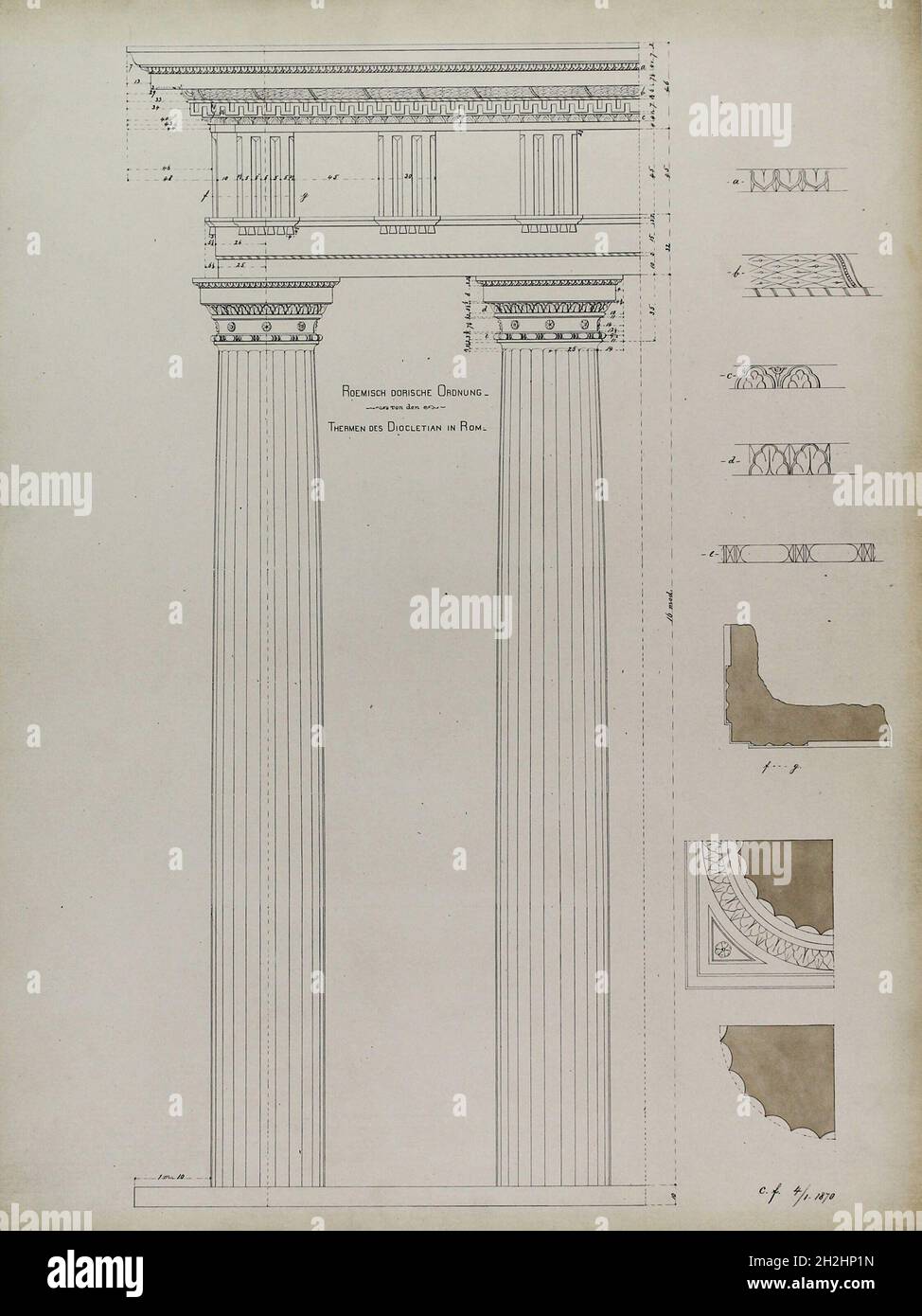 Orders of Architecture, Roman Doric Order from Baths of Diocletian ...