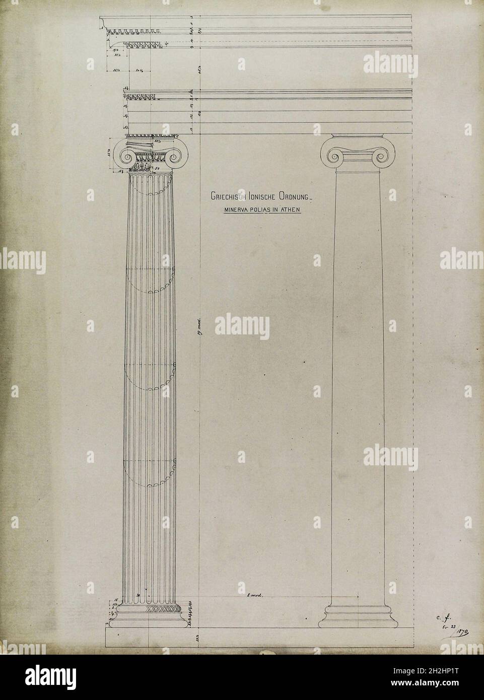 Orders of Architecture, Greek Ionic Order from the Temple of Minerva ...