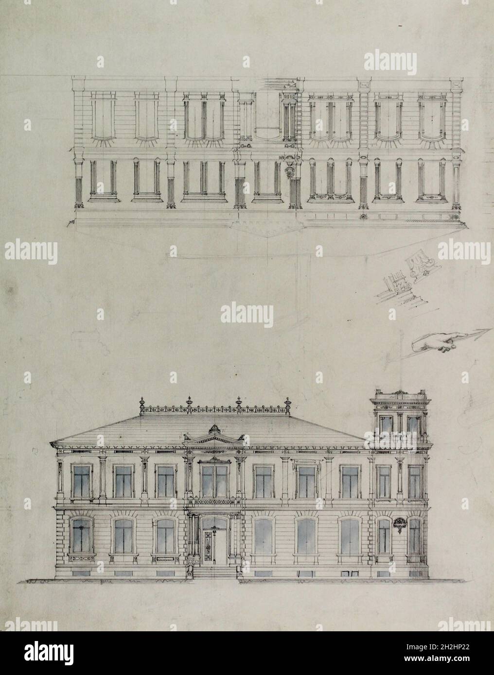 Design Projects, House Elevation Studies, c. 1860-1870 Stock Photo - Alamy