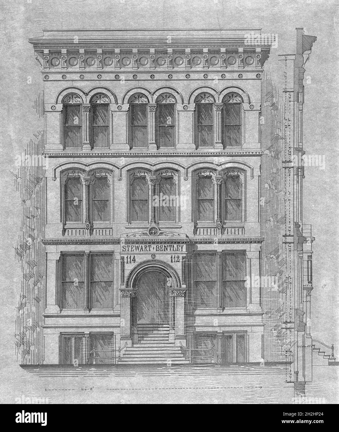 Stewart-Bentley Building, Chicago, Illinois, Elevation and Exterior ...
