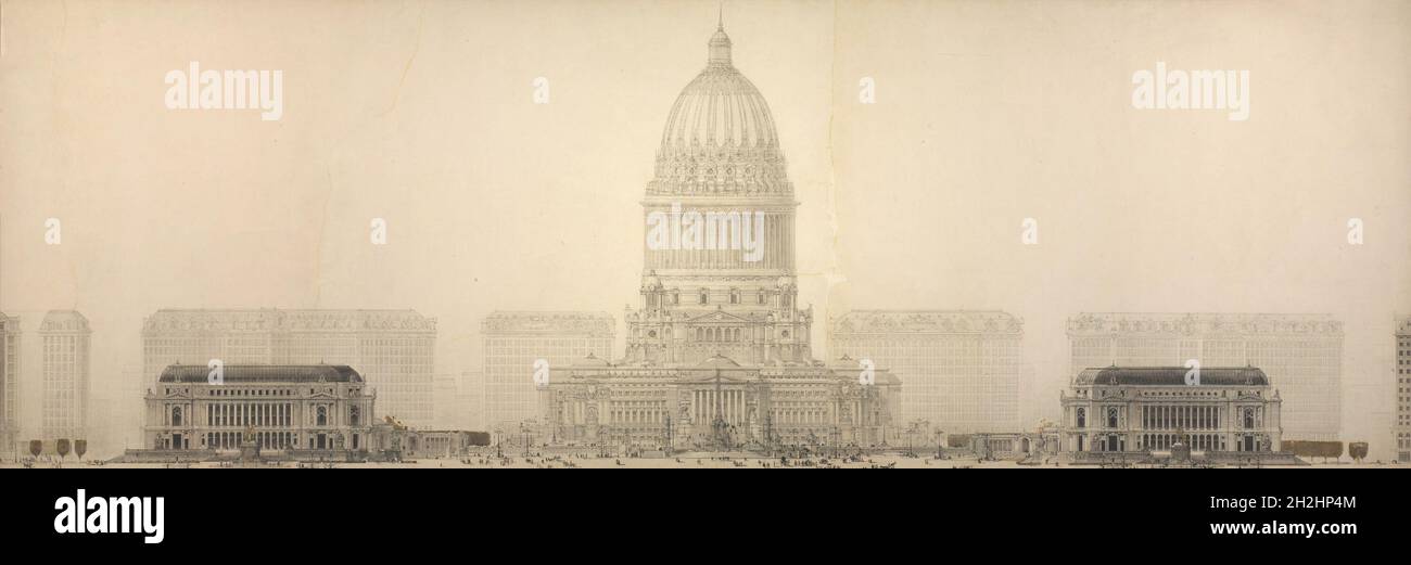 Plate 131 from The Plan of Chicago, 1909: Chicago. Elevation Showing ...