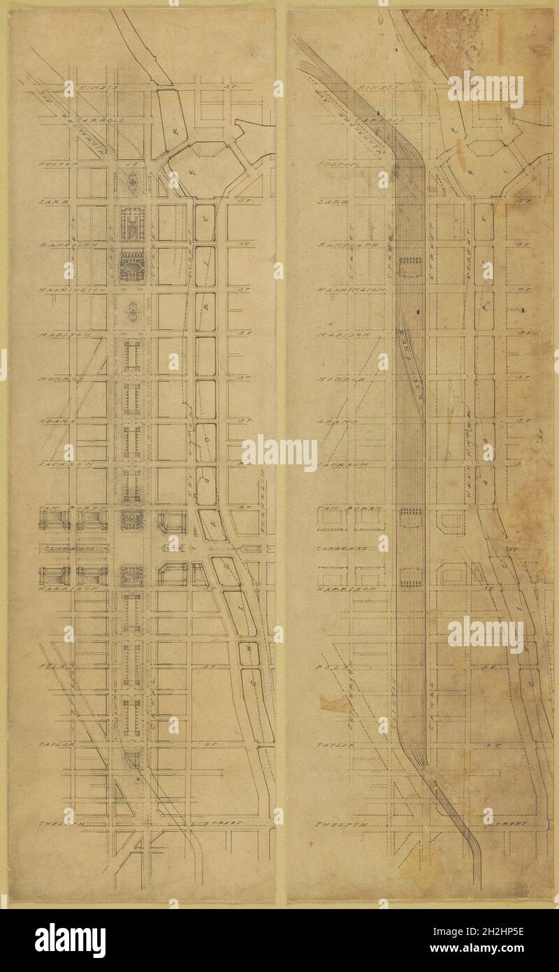 Plate 78 (2 Drawings) from The Plan of Chicago, 1909: Suggested ...