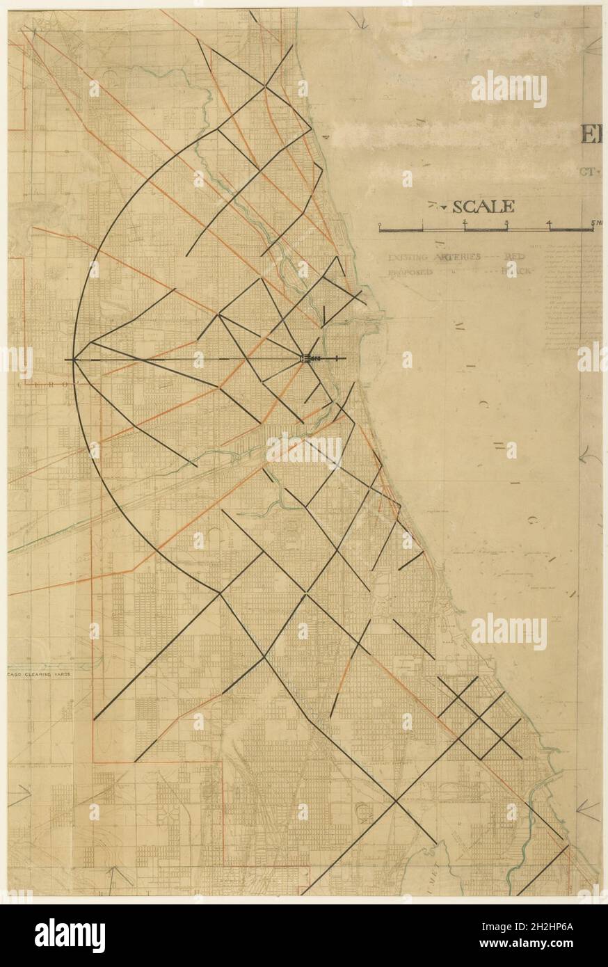 Plate 91 from The Plan of Chicago, Chicago, Proposed Diagonal Arteries ...