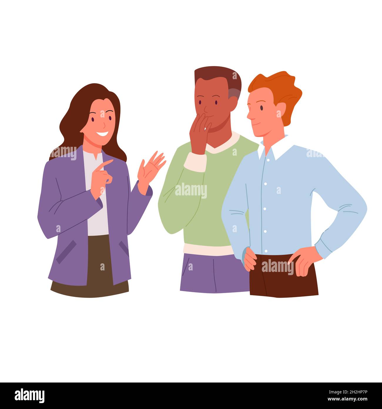 Business people talking, discussing work tasks vector illustration ...