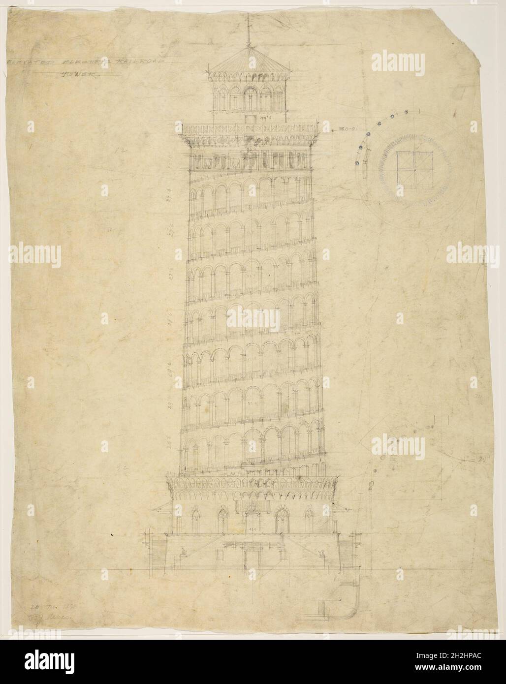 World's Columbian Exposition Elevated Electric Railroad Tower, Chicago ...