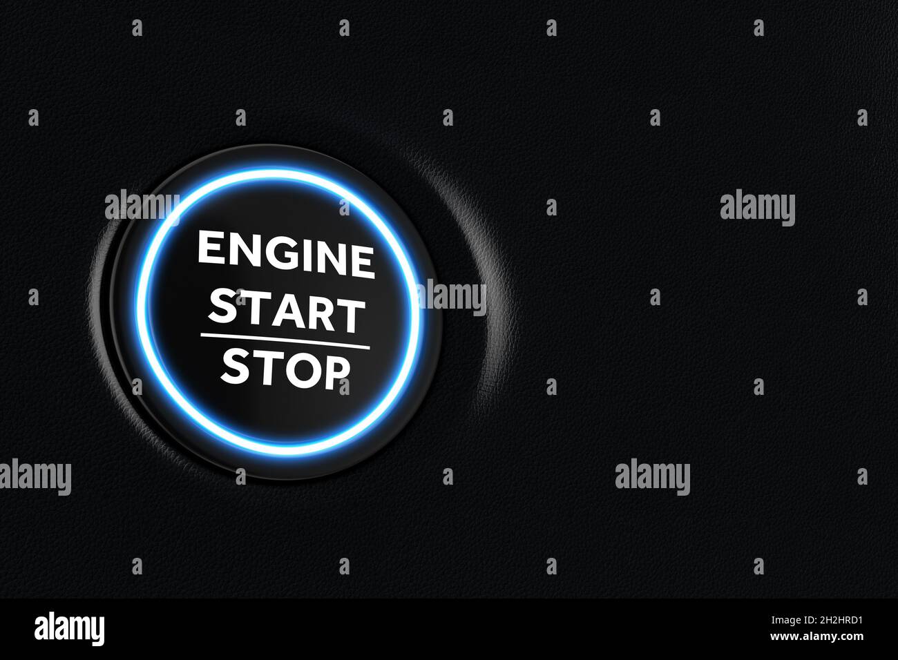 Start Stop Car Engine Button on a Modern Car Dashboard Interior extreme ...