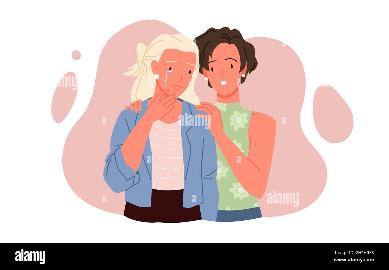 Women friends support sad Cut Out Stock Images & Pictures - Alamy