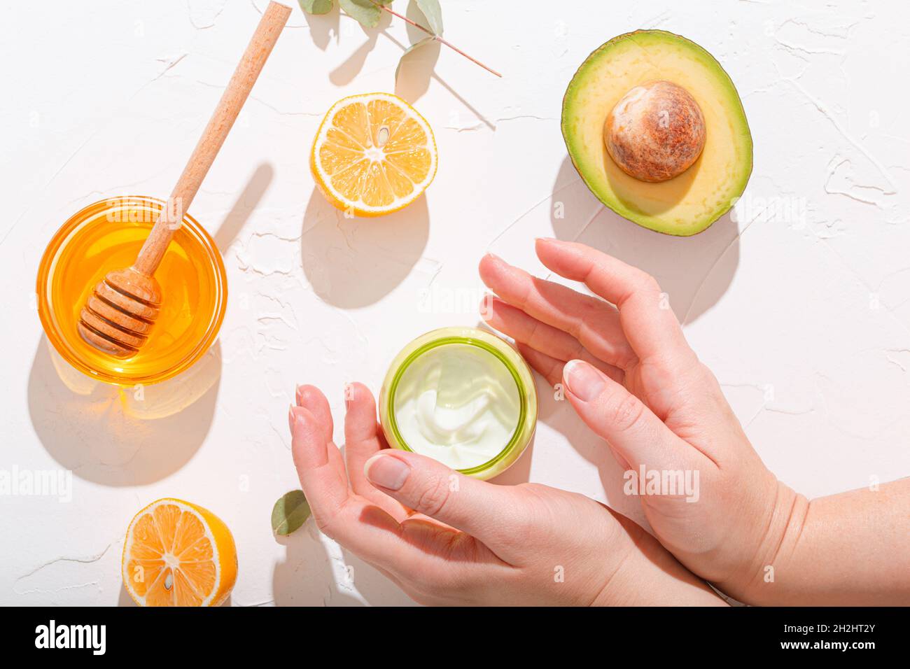 Cosmetic cream with natural ingredients Stock Photo - Alamy