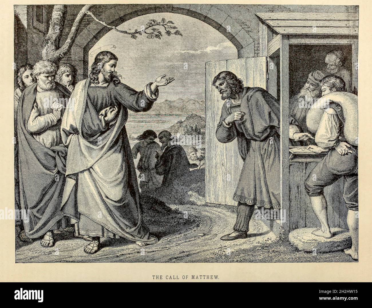 The Call of Matthew from ' The Doré family Bible ' containing the Old ...