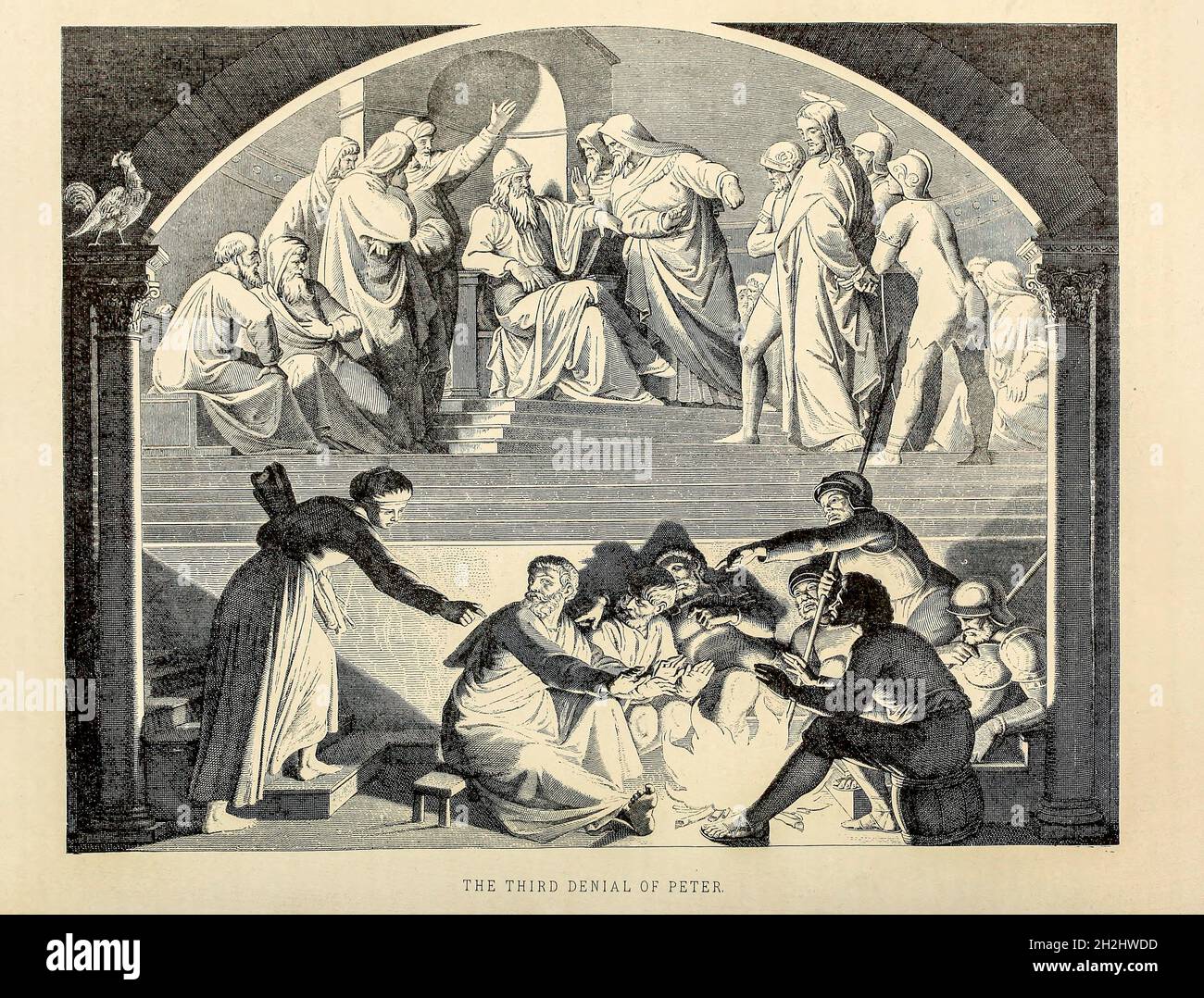 The Third Denial of Peter from ' The Doré family Bible ' containing the ...