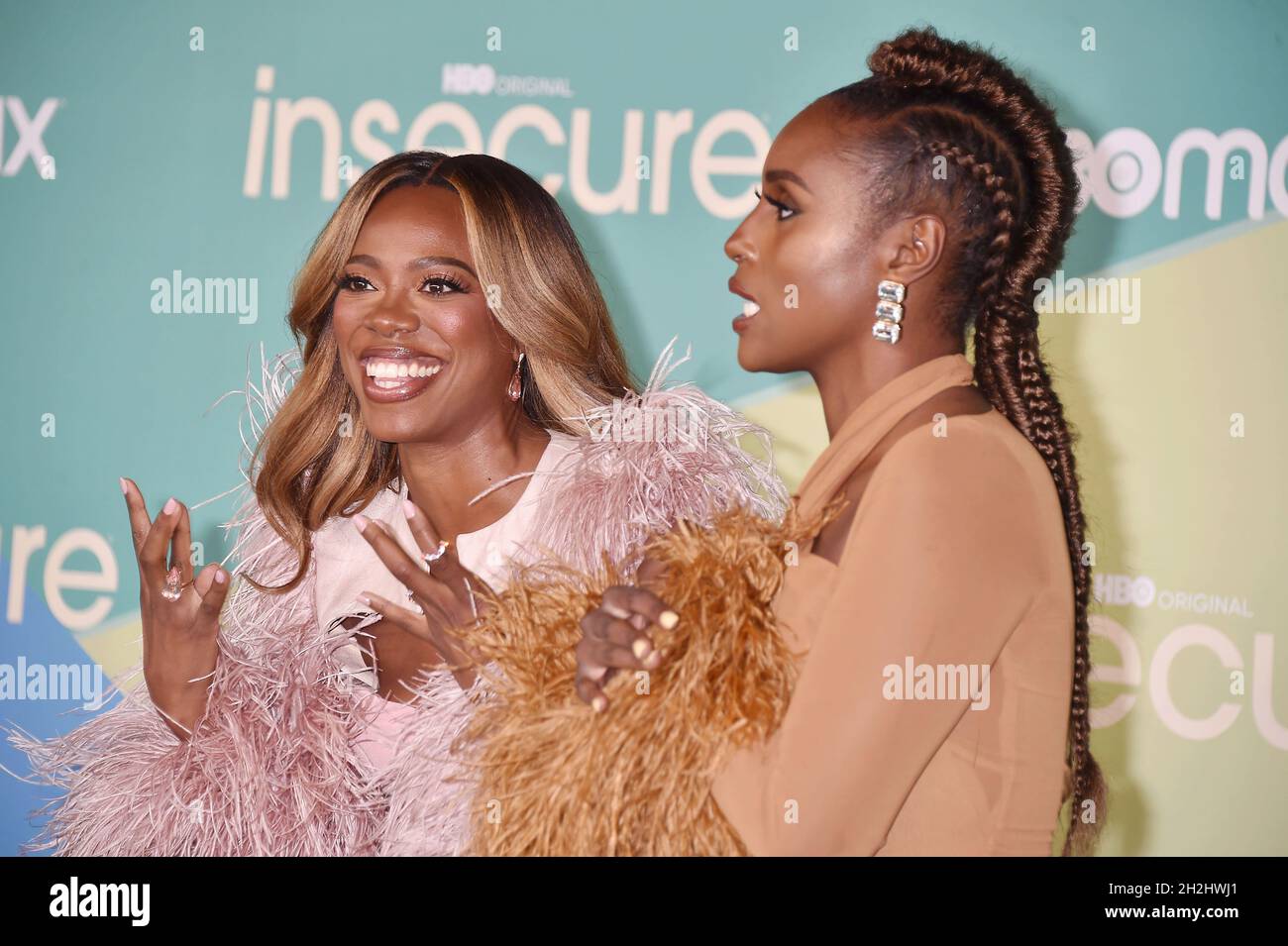 LOS ANGELES, CA - OCTOBER 21: Yvonne Orji (L) and Issa Rae attend the ...
