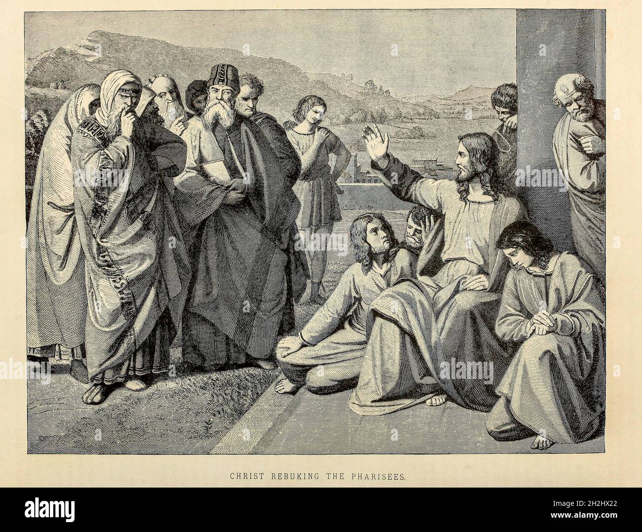 Christ Rebuking the Pharisees from ' The Doré family Bible ' containing ...