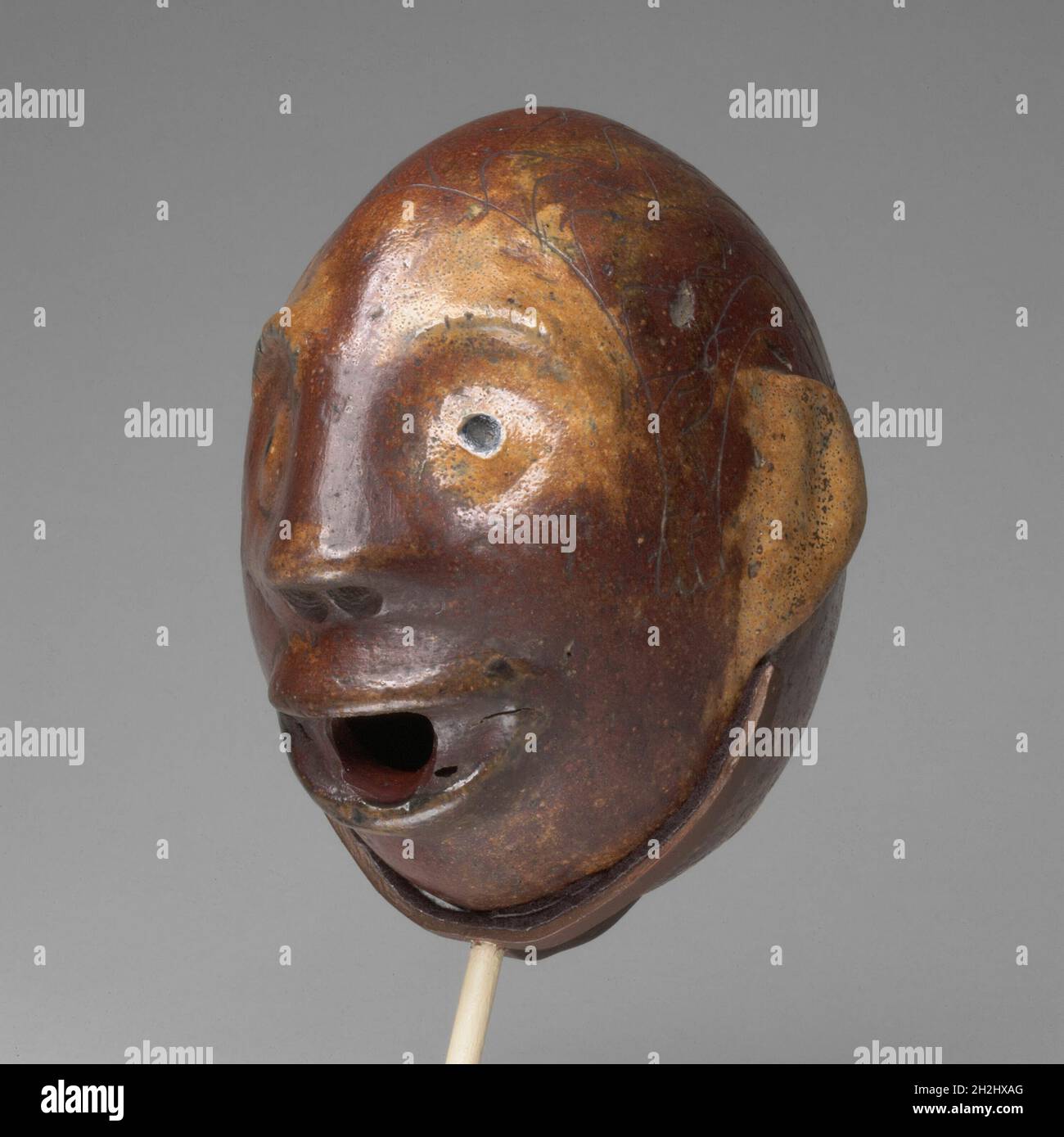 Face Flask, 1820/35. A work made of stoneware and salt glaze with iron ...