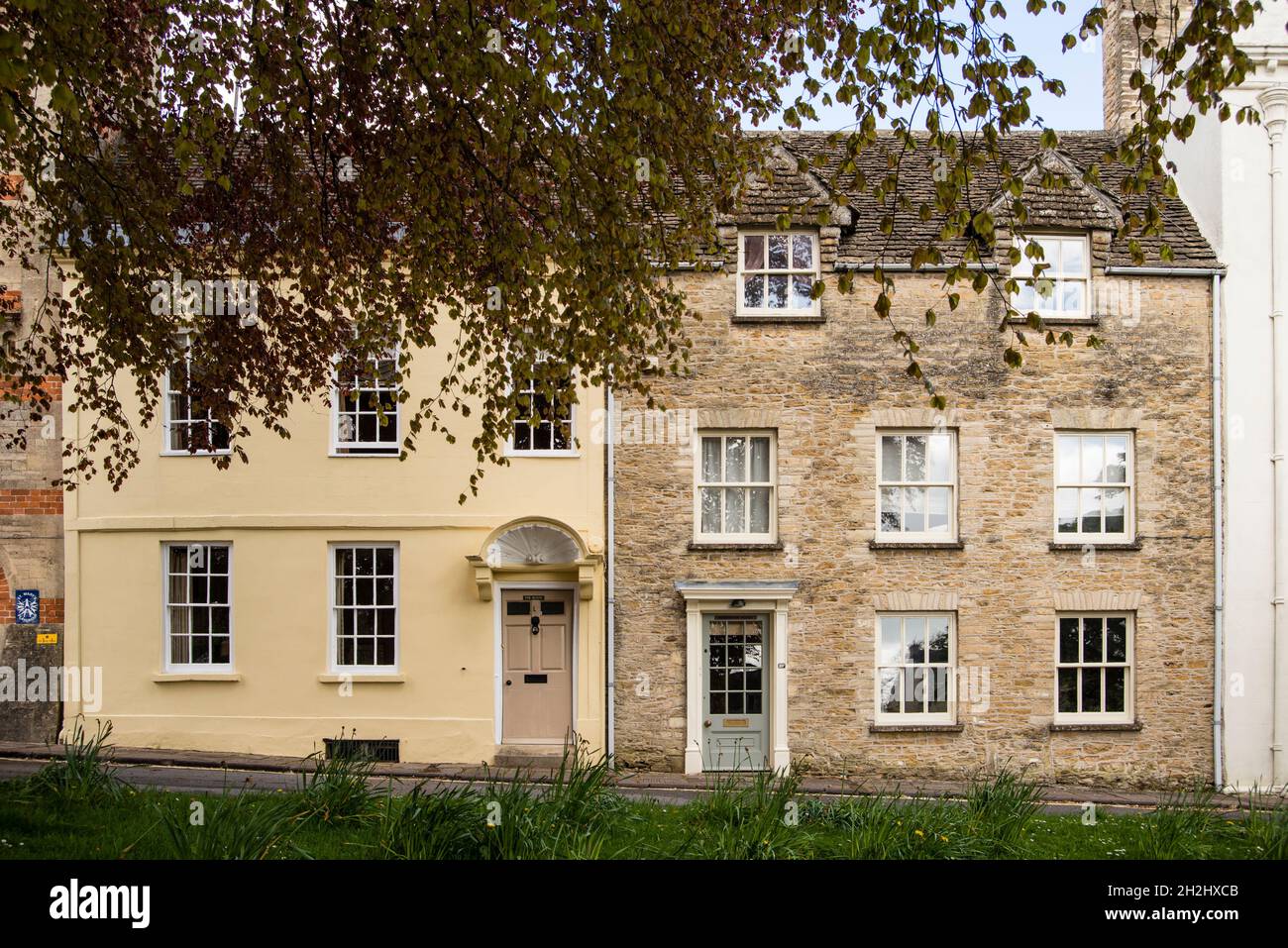 Cotswold stone cottages, Tetbury, Gloucestershire Stock Photo - Alamy