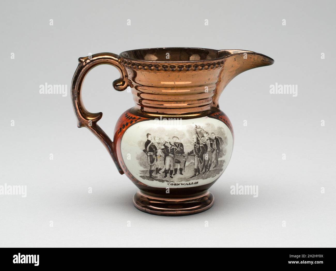 Creamer, 1825/30. Decorated with scene of British army general Charles ...