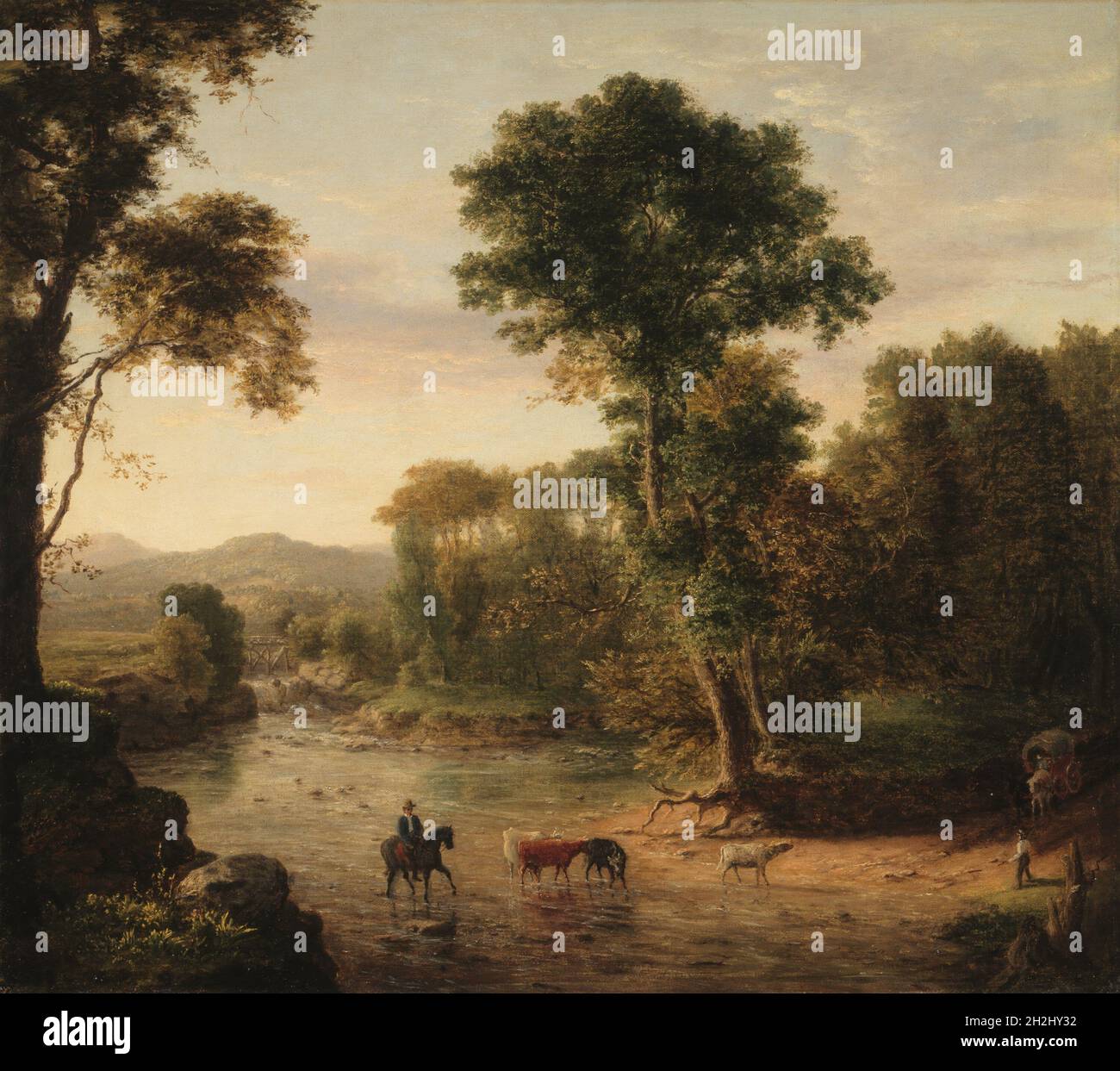 Crossing the Ford, 1848 Stock Photo - Alamy