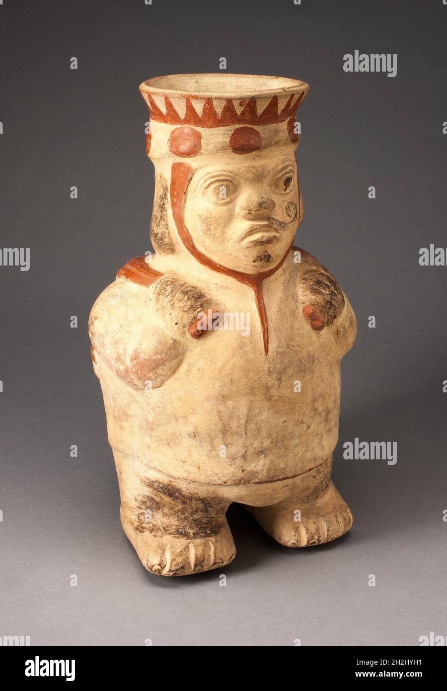 Effigy Jar Depicting a Dwarf Carrying a Puma, 100 B.C./A.D. 500 Stock ...