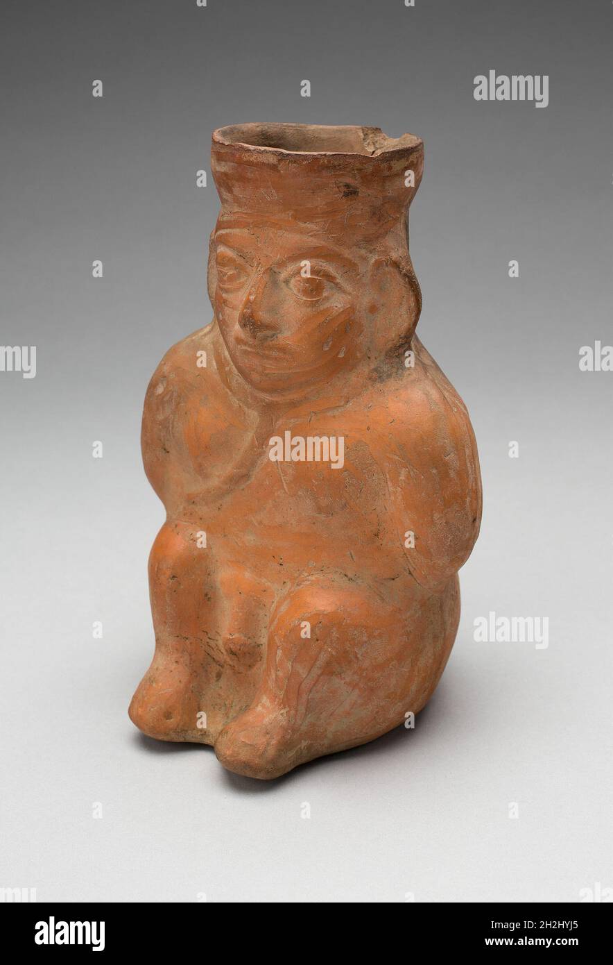 Jar in the Form of a Captive with Modeled Head, Rope Encircling Neck ...