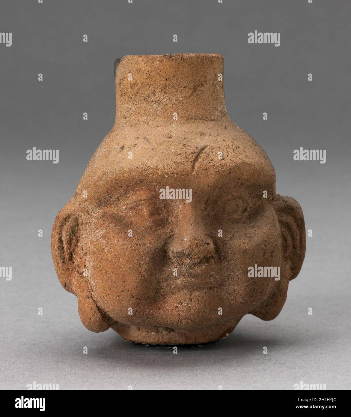 Miniature Jar in Form of Human Head with Large Cheeks, 100 B.C./A.D ...