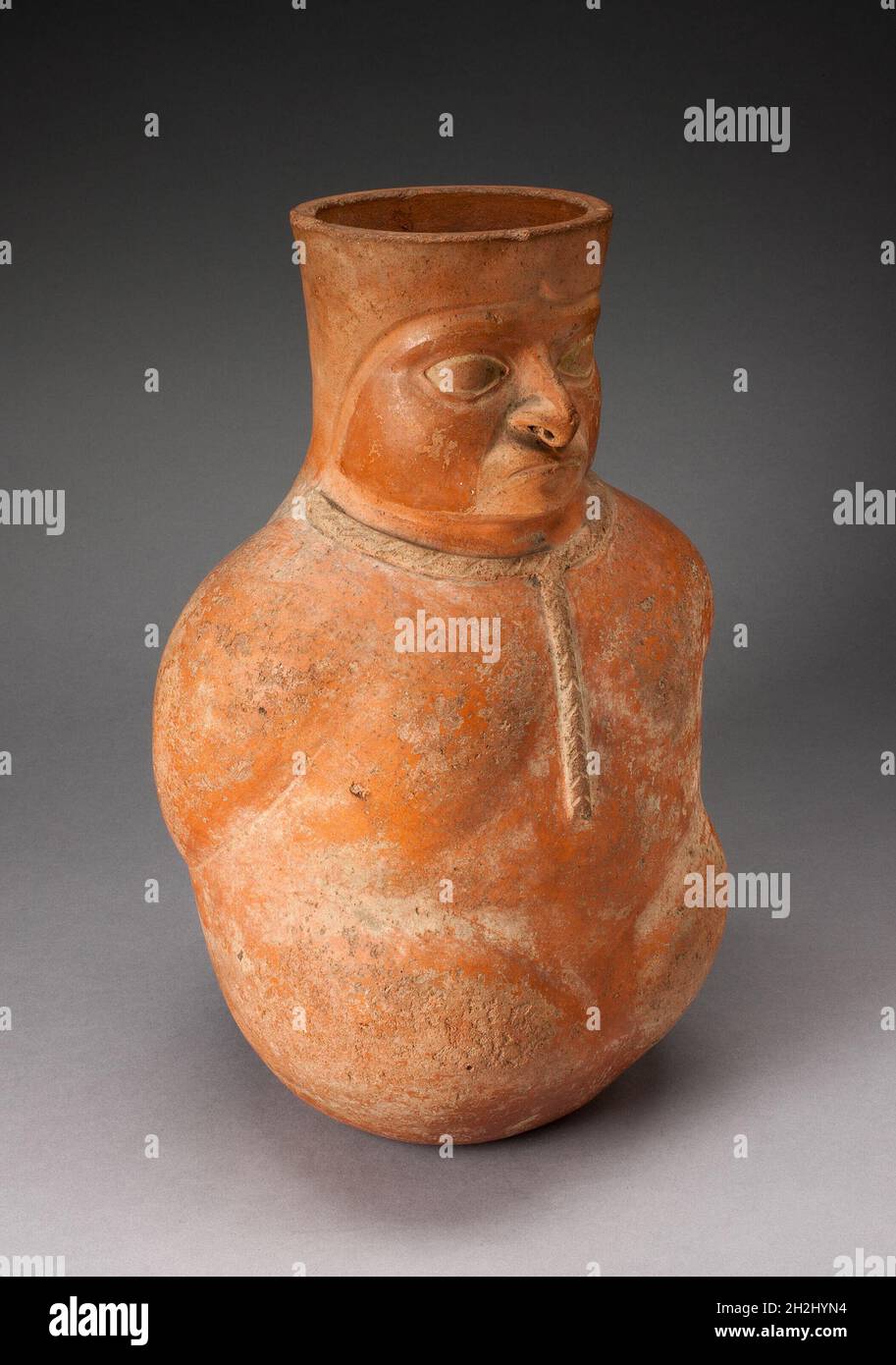 Jar in the Form of a Captive with Modeled Head, Rope Encircling Neck ...