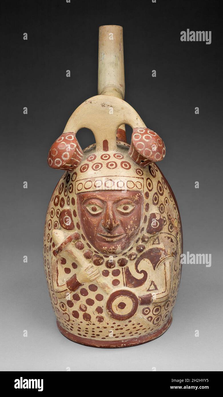Handle Spout Vessel in the Form of a Bean Warrior, 100 B.C./A.D. 500 ...