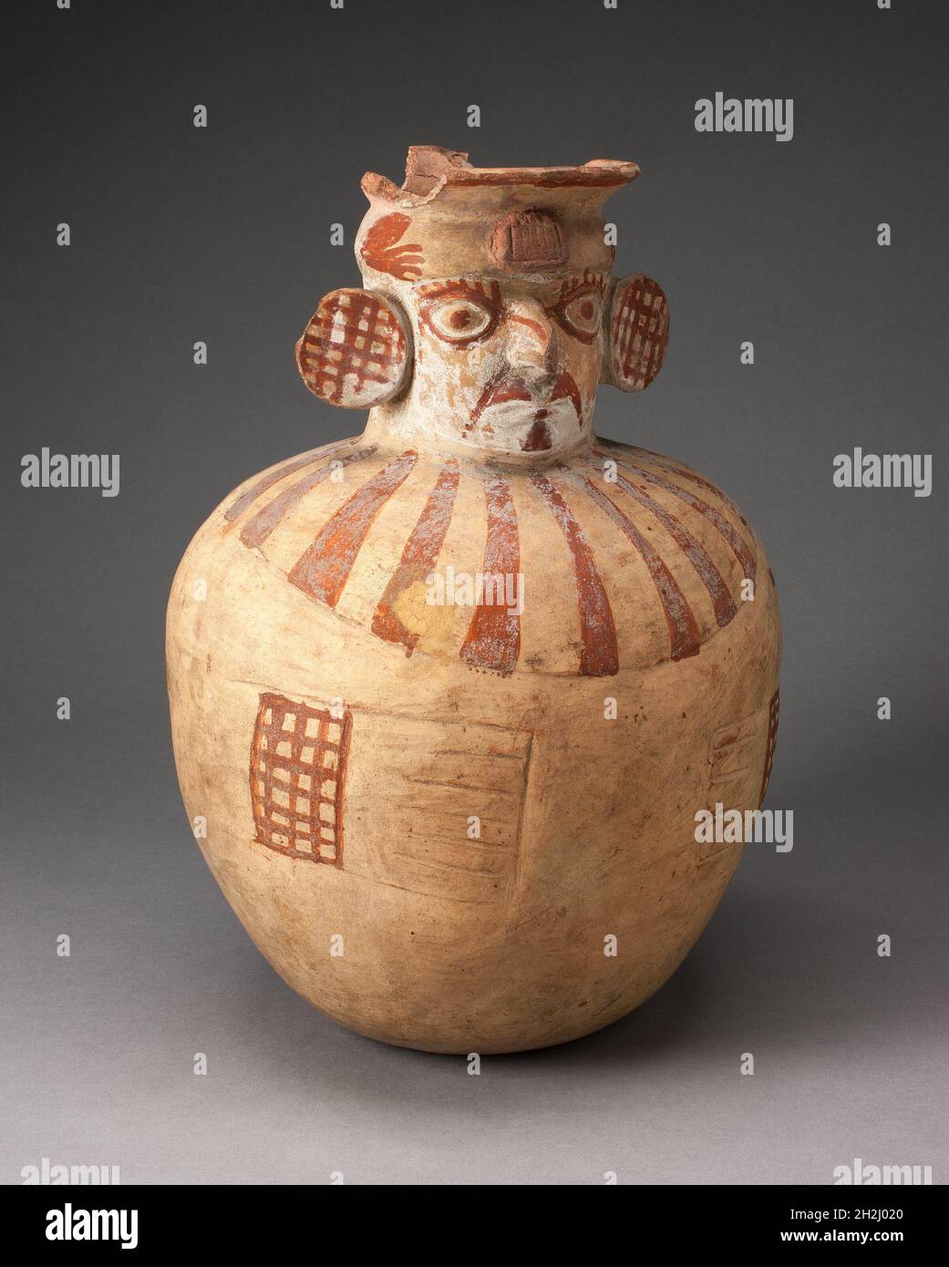 Jar in the Form of a Figure with Modeled Head, Painted Face, and ...