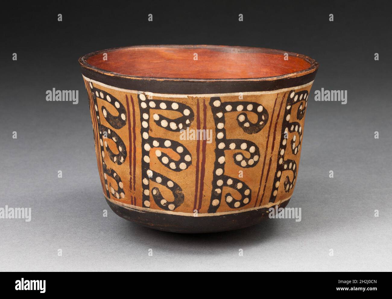 Cup with Repeated Spotted, Curved Line Motif, 180 B.C./A.D. 500 Stock ...