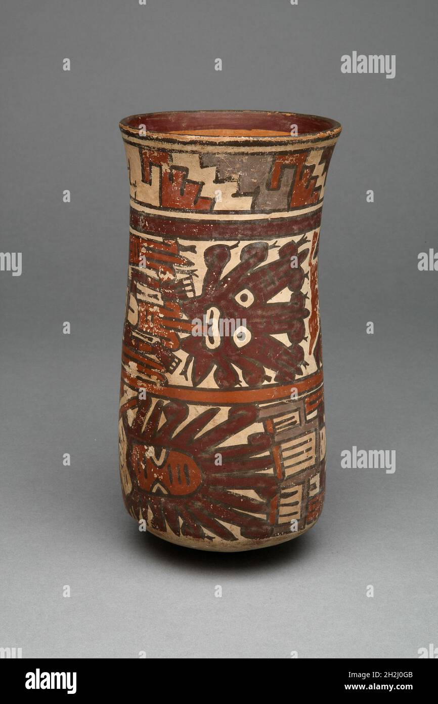 Beaker with Horizontal Bands Containing Abstract Figures, 180 B.C./A.D ...