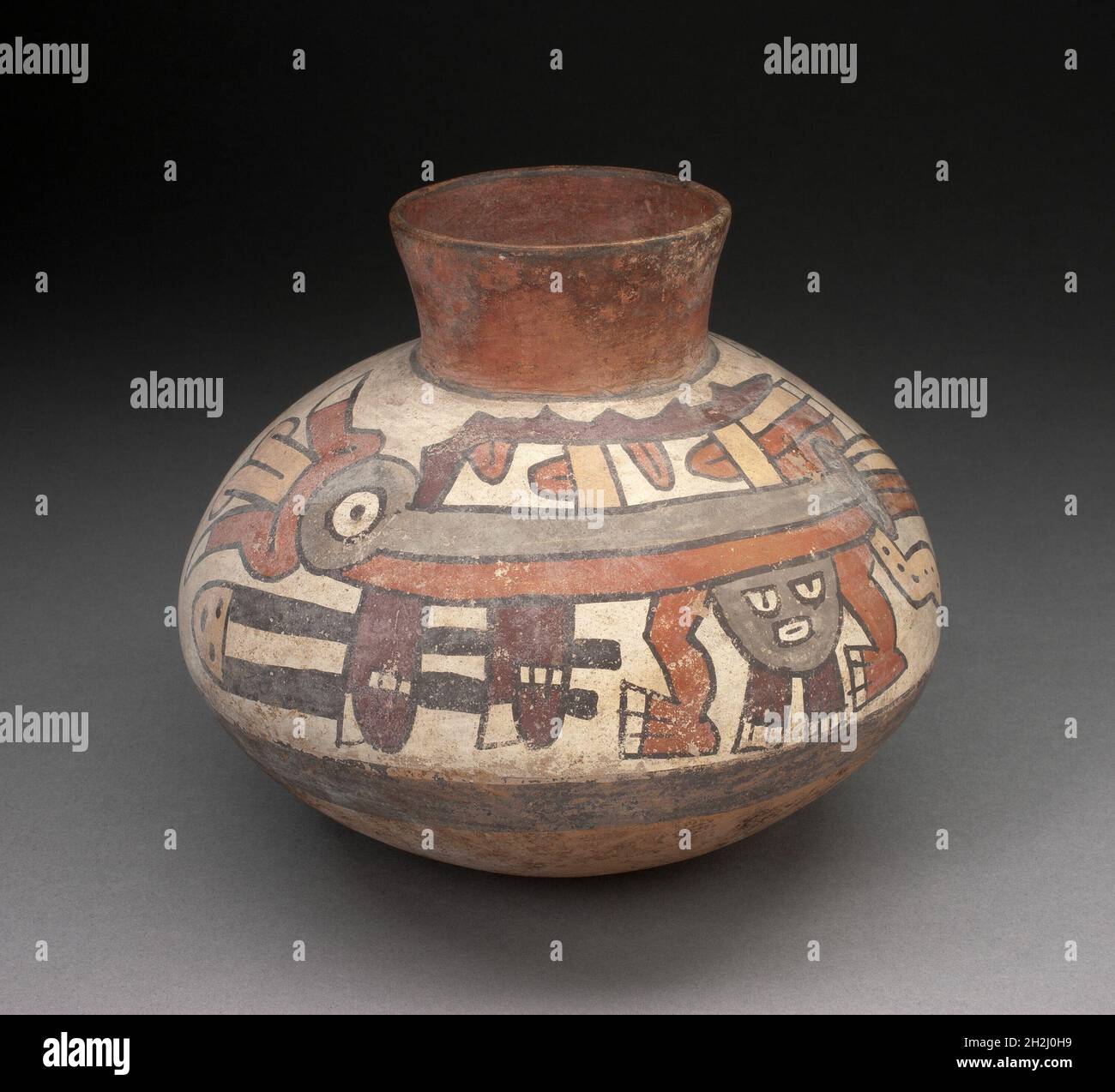 Jar with Narrowed Neck Depciting Anthropomorphic Insect with Trophy ...