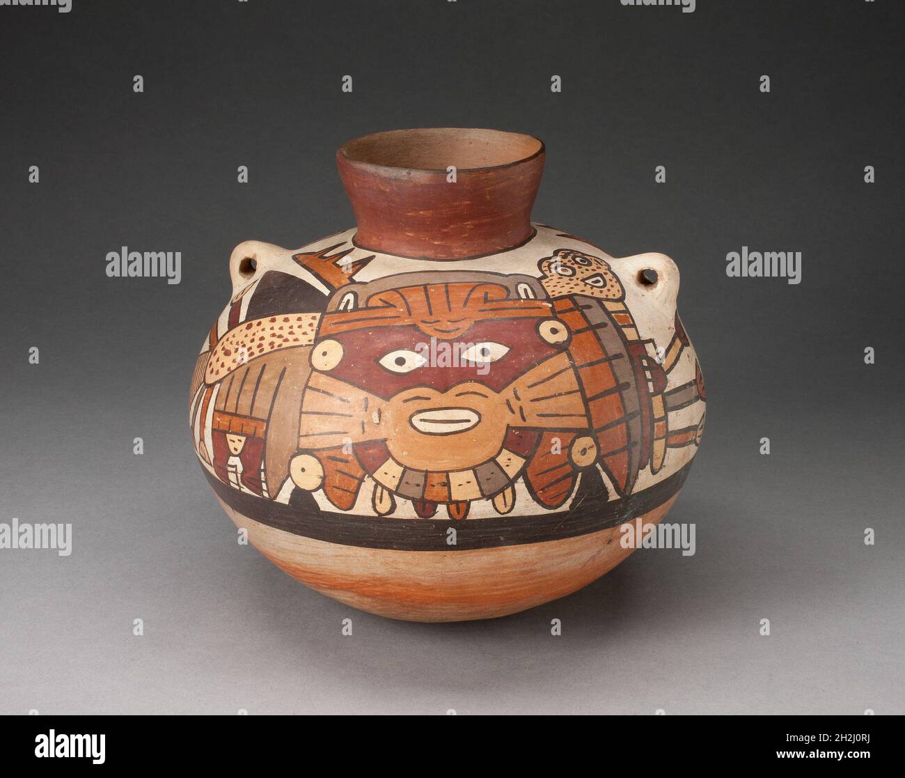 Handeled Jar Depicting Costumed Ritual Performer with Weapons, 180 B.C ...