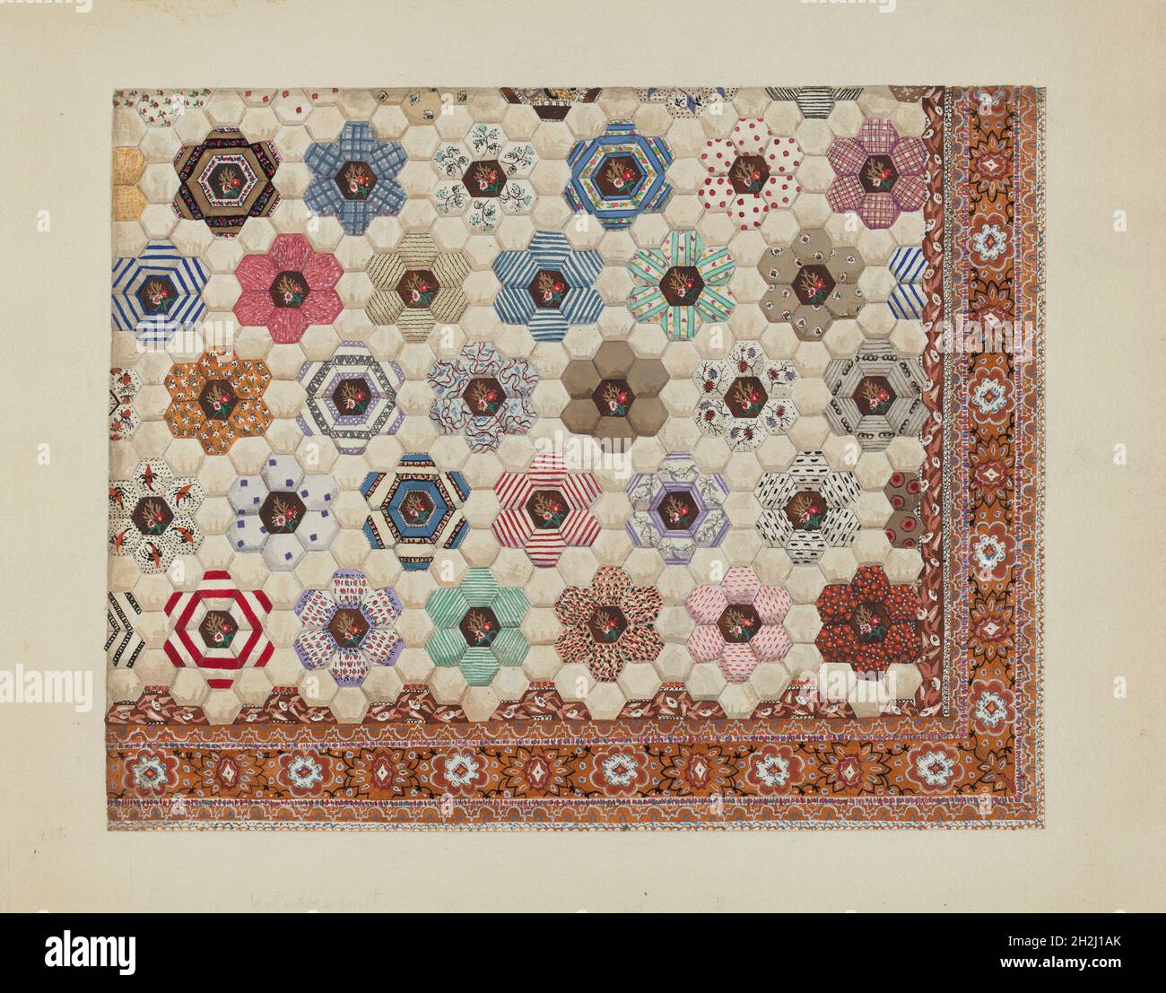 Patchwork Quilt, c. 1936 Stock Photo - Alamy