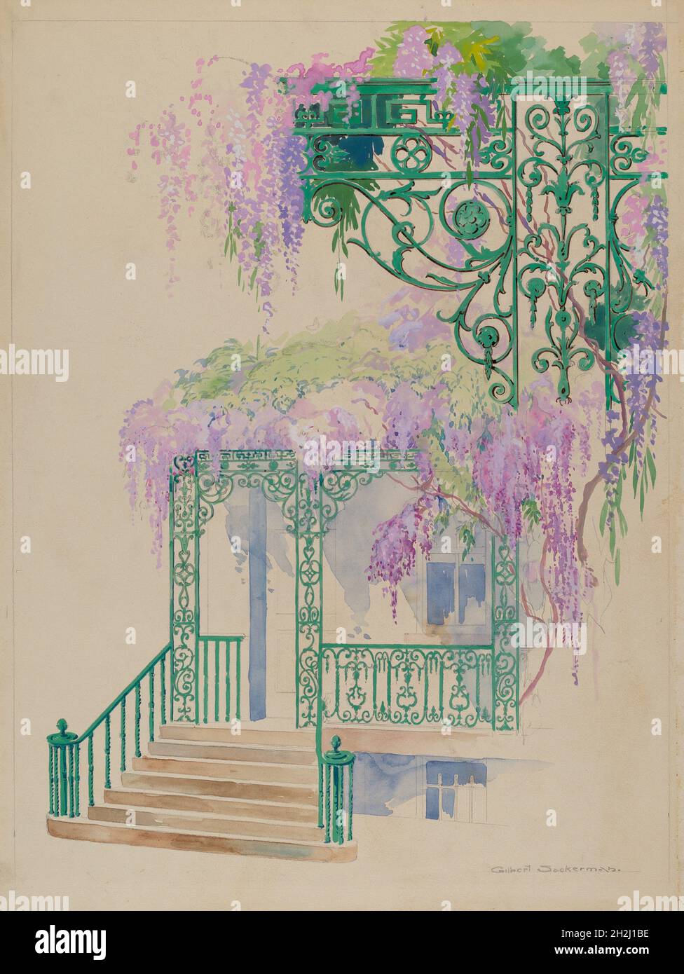 Cast Iron Porch Railing, c. 1936 Stock Photo - Alamy