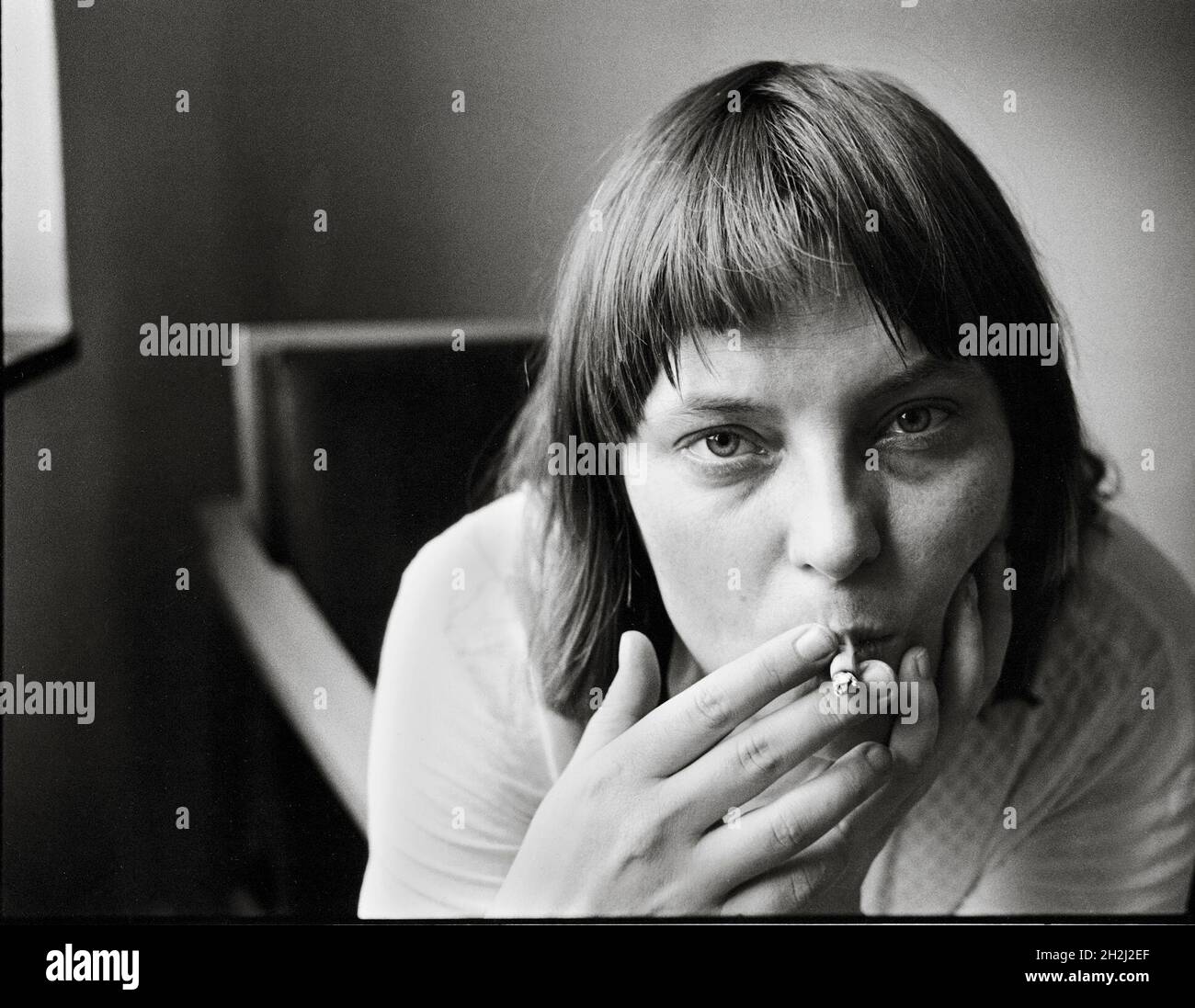Close-up of female patient at Beckomberga sjukhus mental hospital in ...