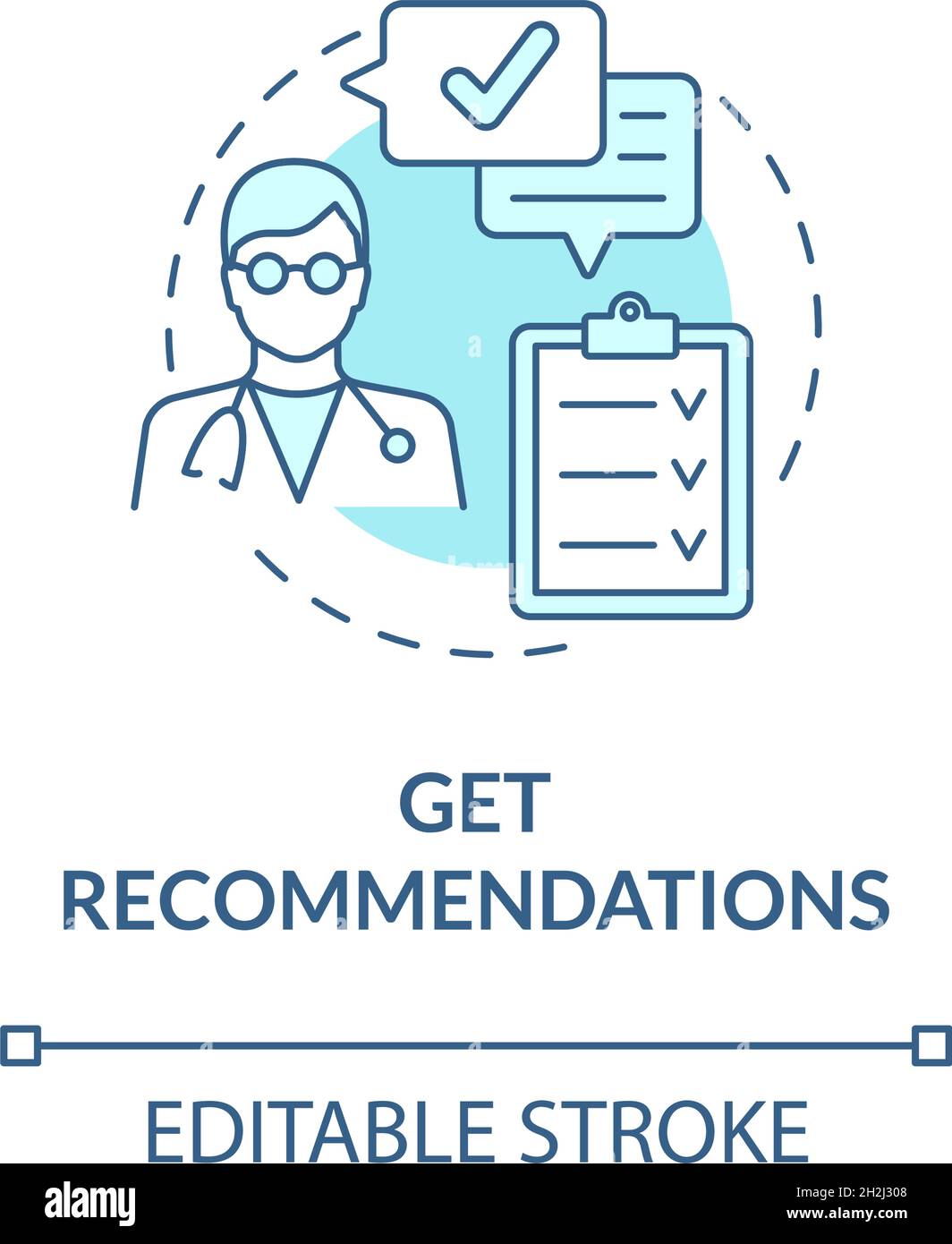 Get recommendations blue concept icon Stock Vector Image & Art - Alamy