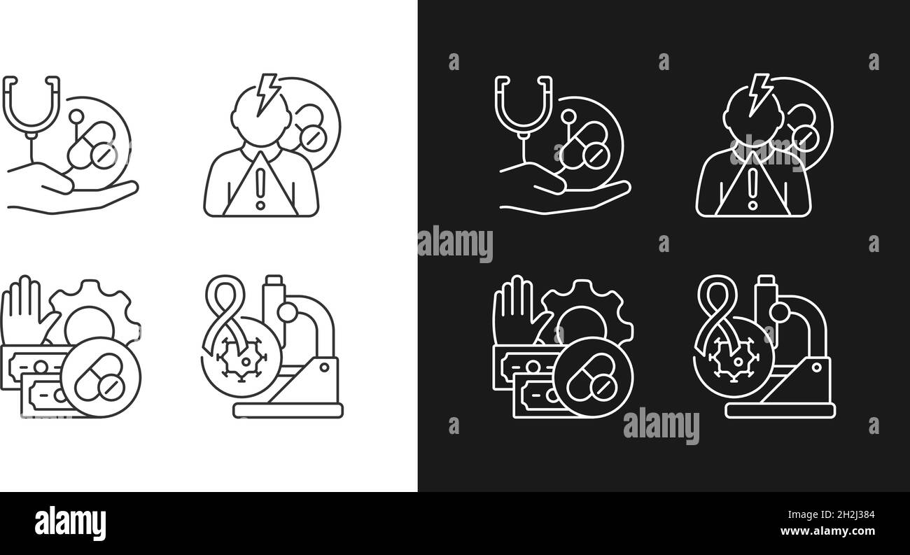 Drug-potency studies linear icons set for dark and light mode Stock ...