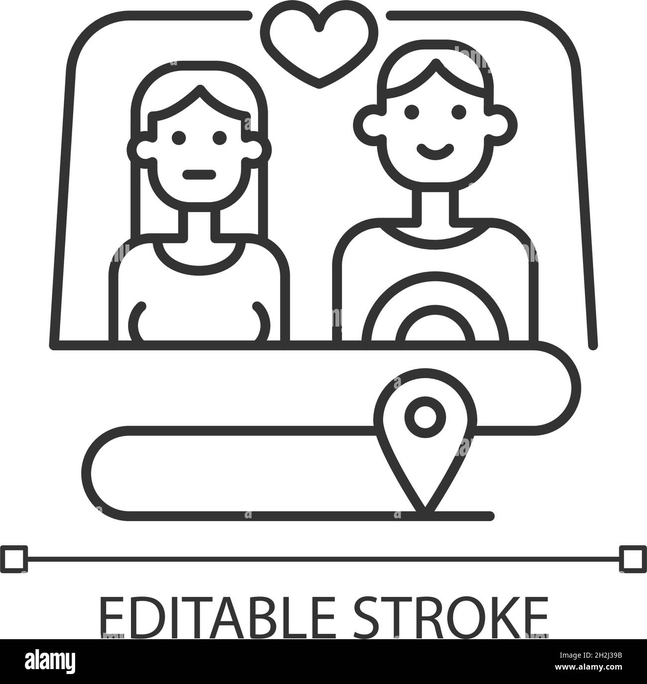 Couple wandering together linear icon Stock Vector Image & Art - Alamy