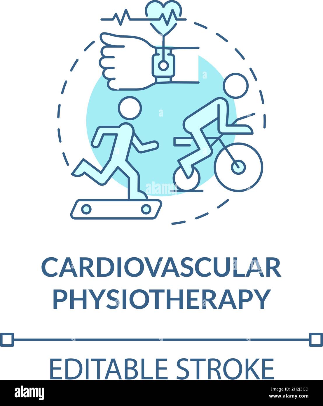 Cardiovascular physiotherapy blue concept icon Stock Vector Image & Art ...