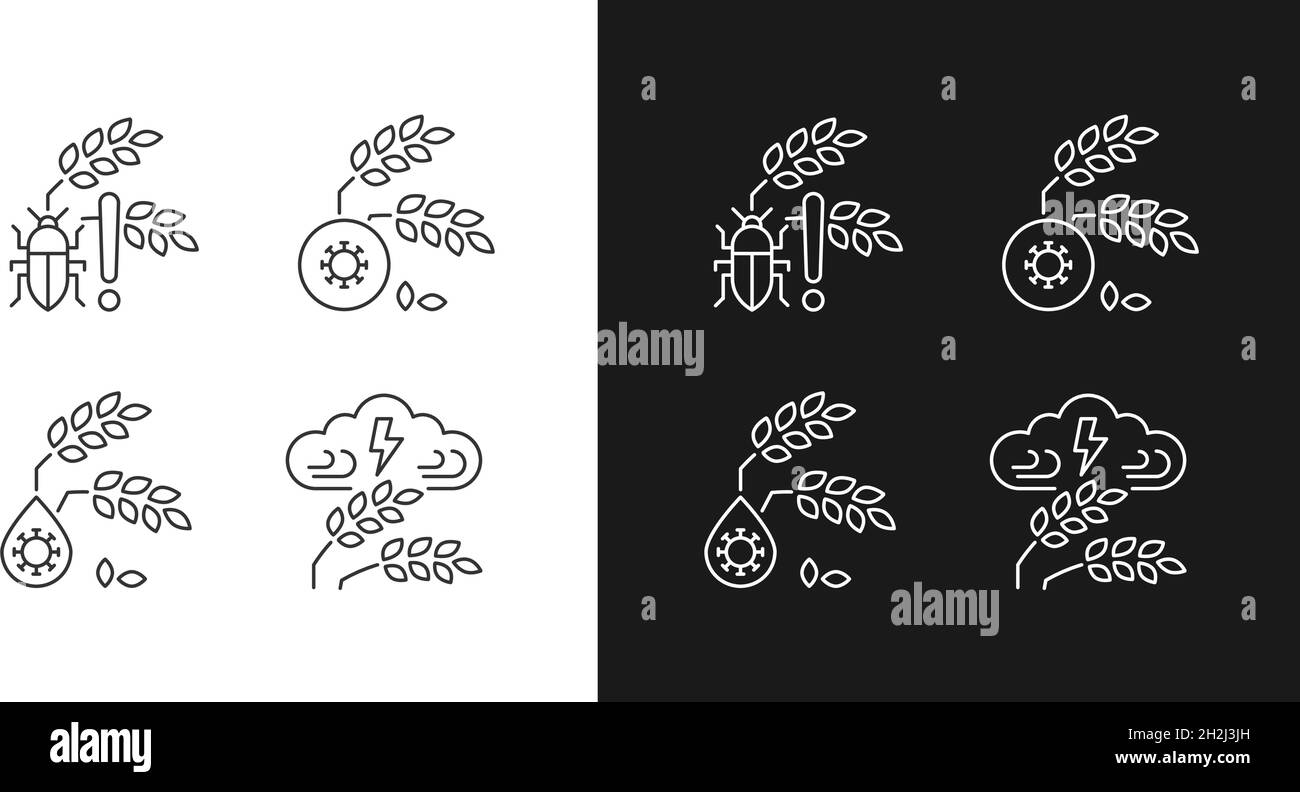 Crop loss reasons linear icons set for dark and light mode Stock Vector ...