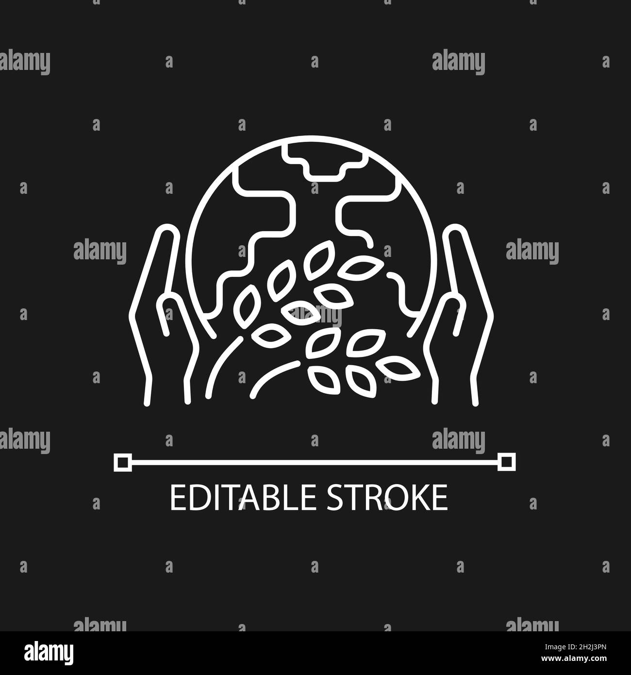 Hunger relief organization linear icon for dark theme Stock Vector ...